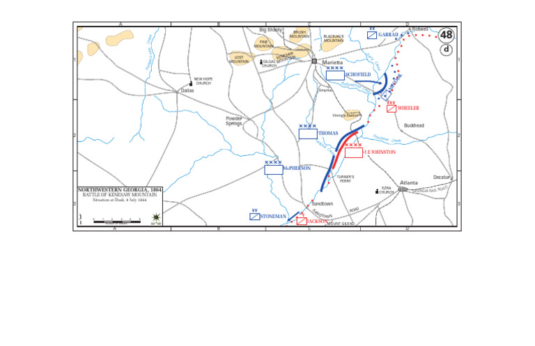 The Battle of Kenesaw Mountain, Situation On 8 July 1864 | PDF ...