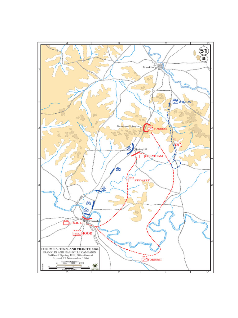 Battle of Spring Hill Map 1864 | PDF | Campaigns | Military Operations