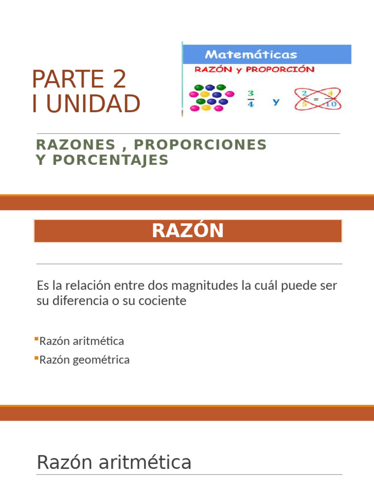 Razones, Proporciones y Porcentajes | PDF | Proporción | Números