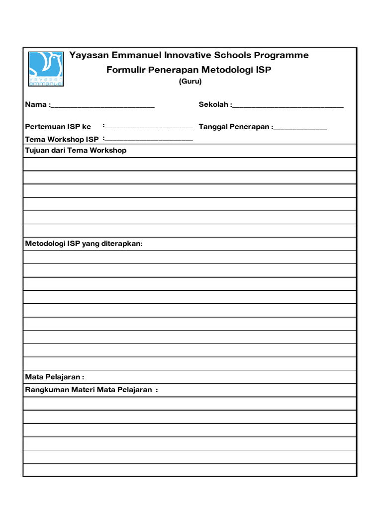 Isp Form Penerapan - 2024 Guru | PDF