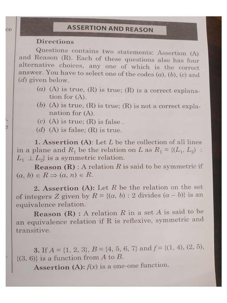 Assertion Reasoning and Case Studies (CH1) | PDF