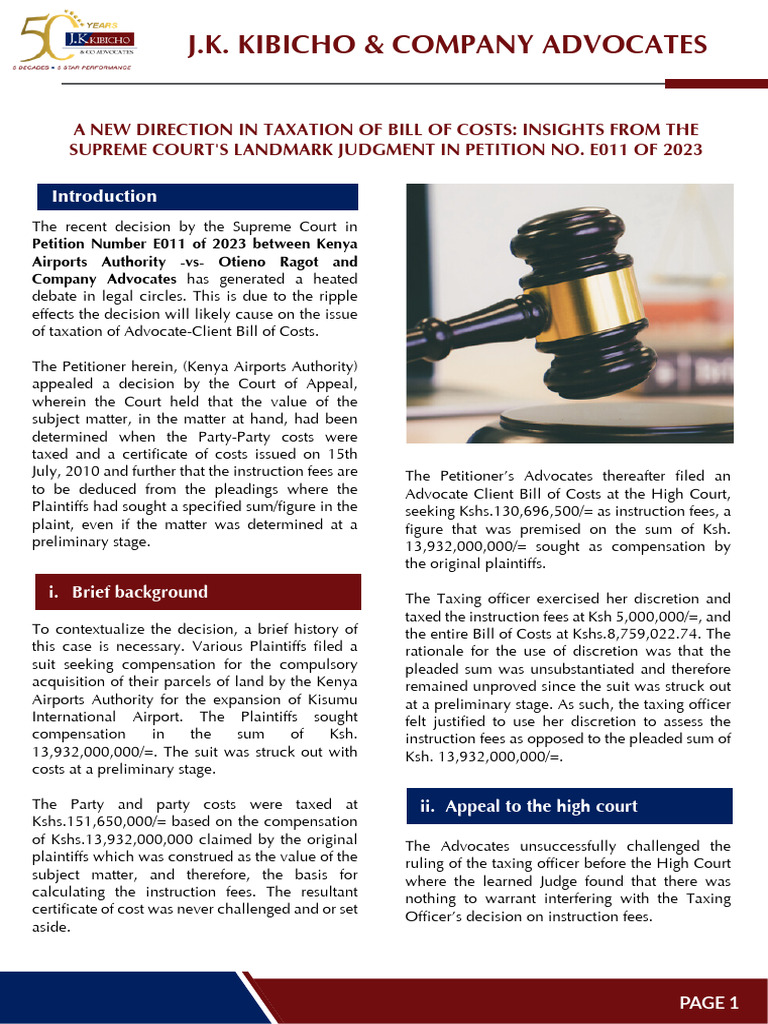 Supreme Court Ruling on Taxation Costs | PDF | Lawsuit | Taxes