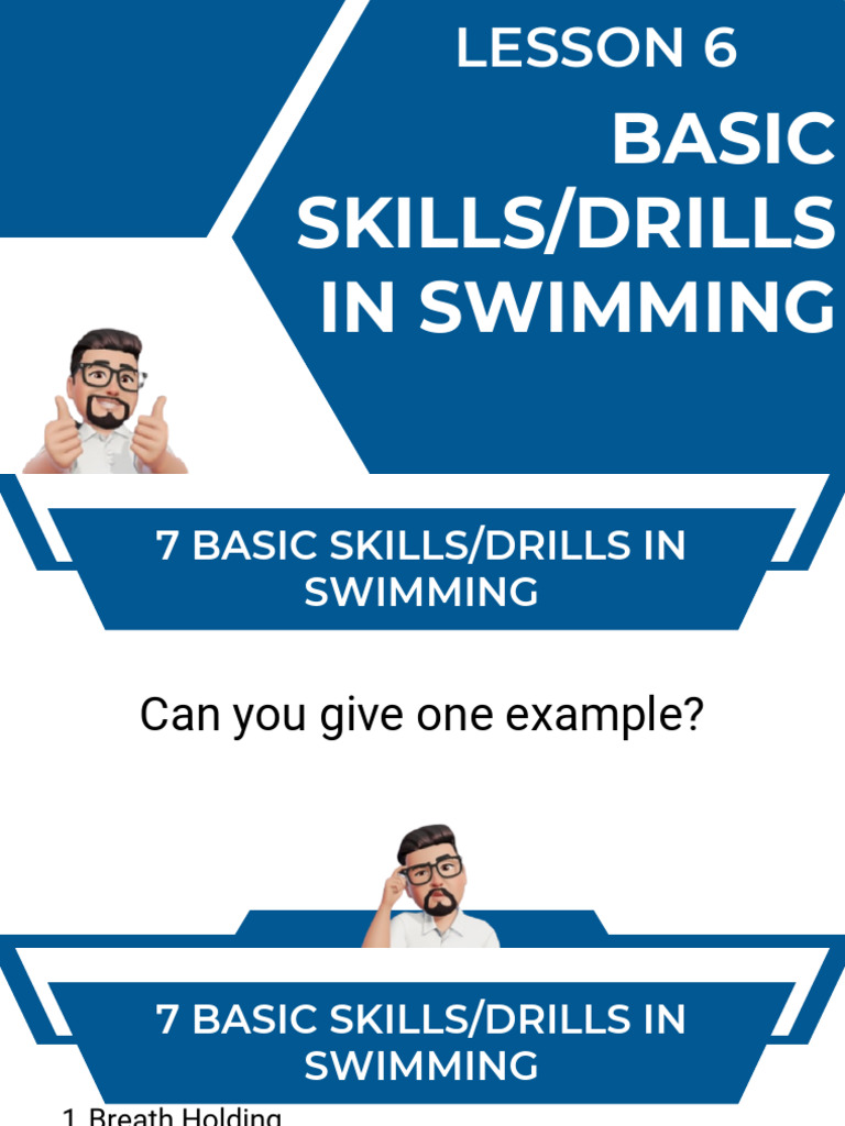 Lesson6basicskillsdrillsinswimming1 240120174432 2827b5e4 | PDF ...