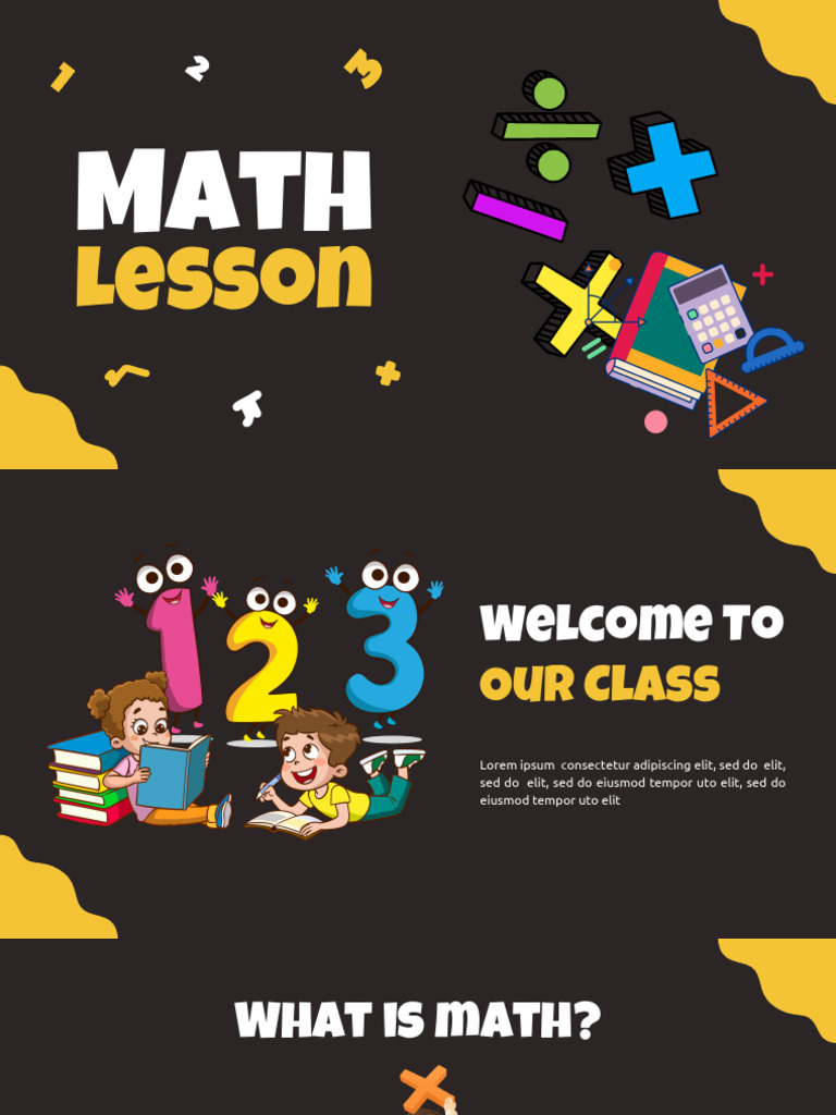 Colorful Playful Math Lesson Presentation | PDF