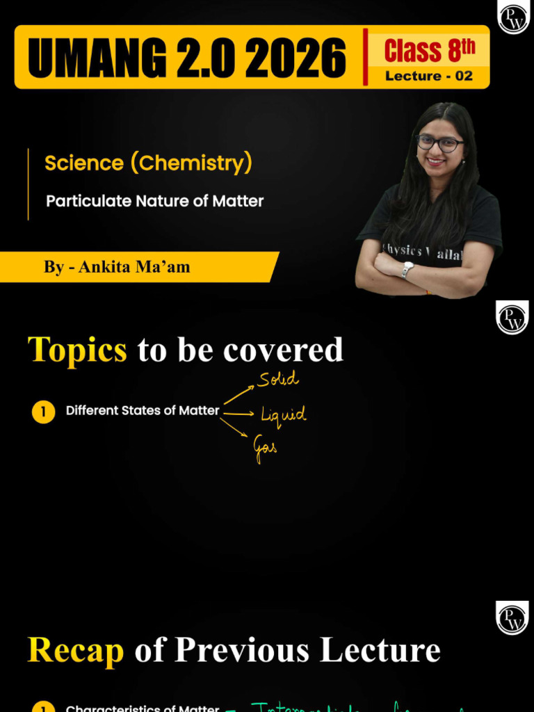 Chemistry - Particulate Nature of Matter 02 Class Notes | PDF