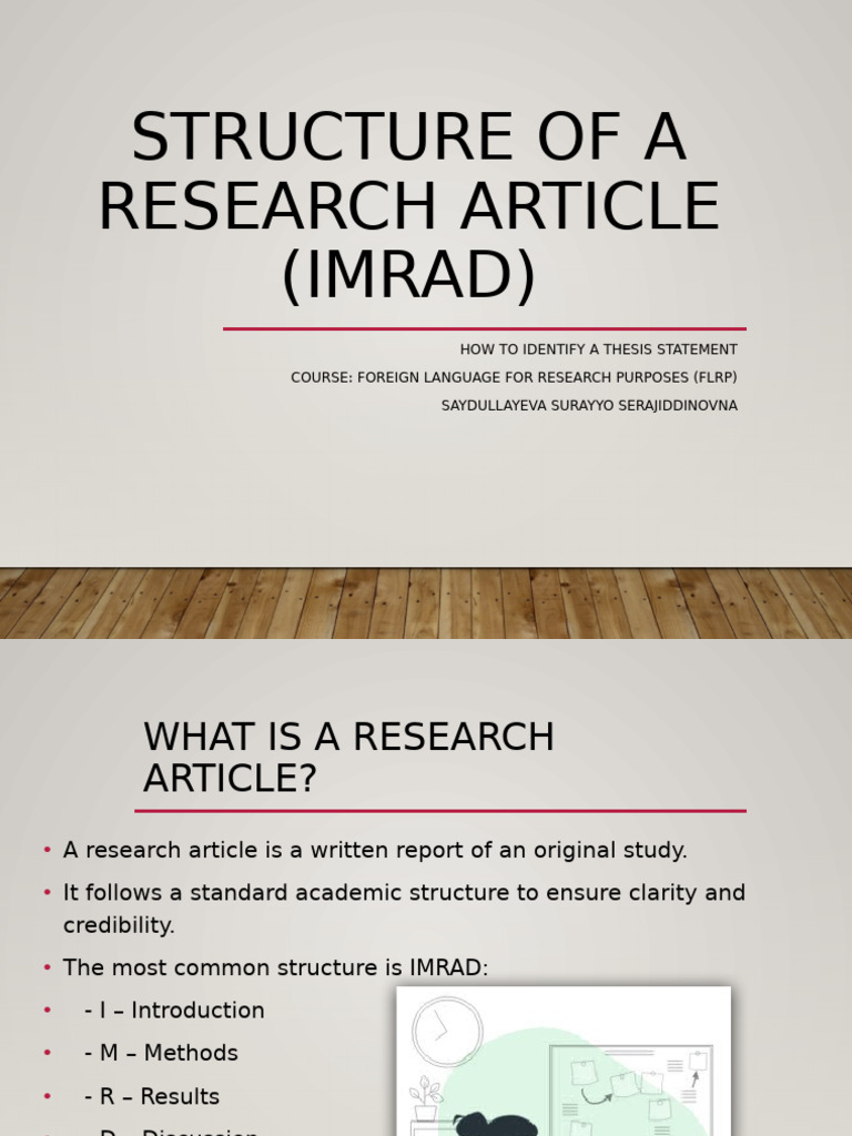 IMRAD Structure & Thesis Statement Guide | PDF | Learning | Reading ...
