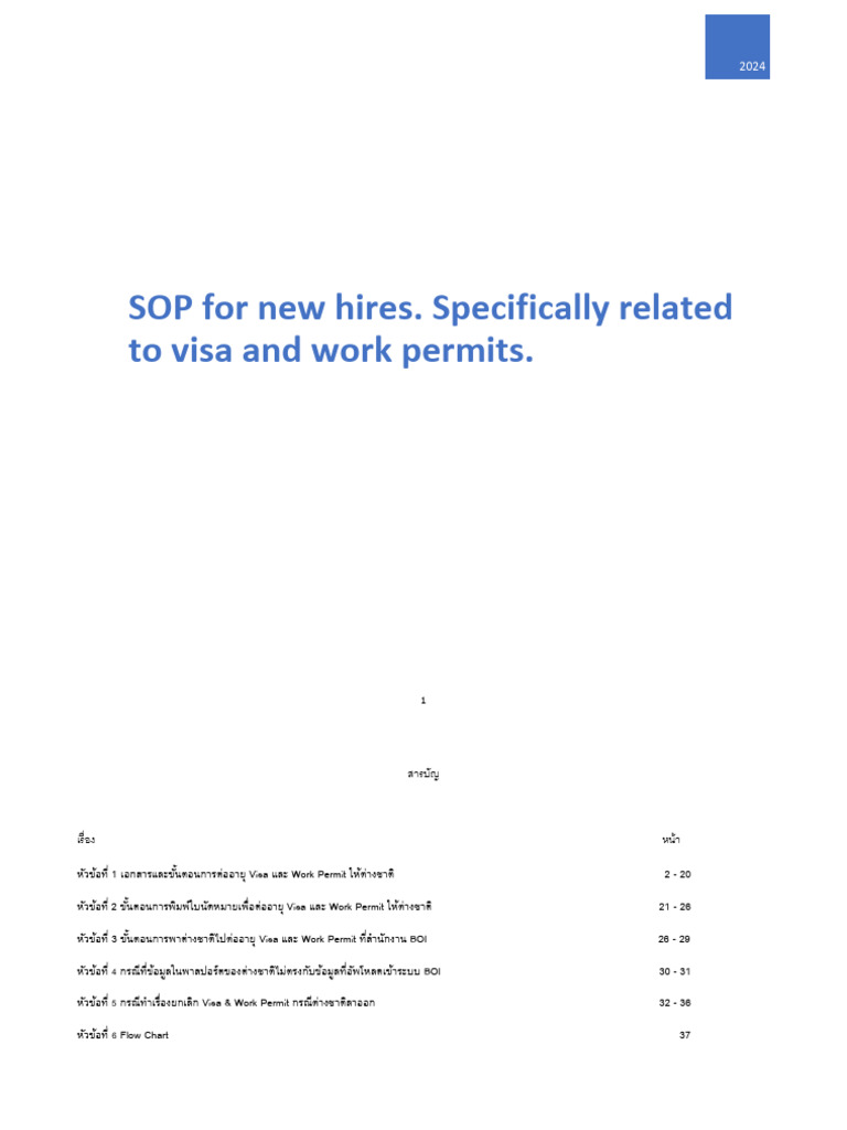 Visa and Work Permit Process Handbook Update YE2024 | PDF
