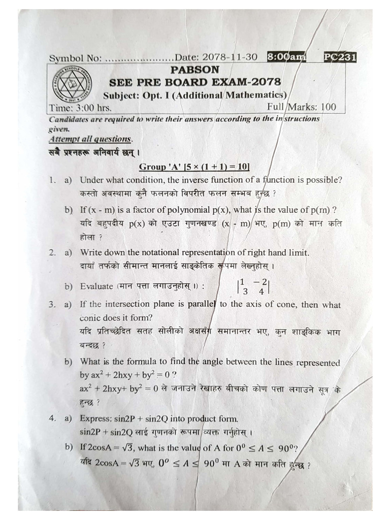 Pabson Opt Maths | PDF