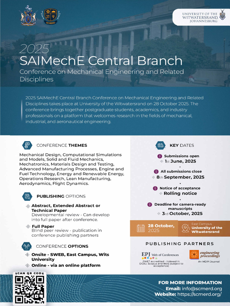 SAIMechE Conference Flyer 2025 | PDF