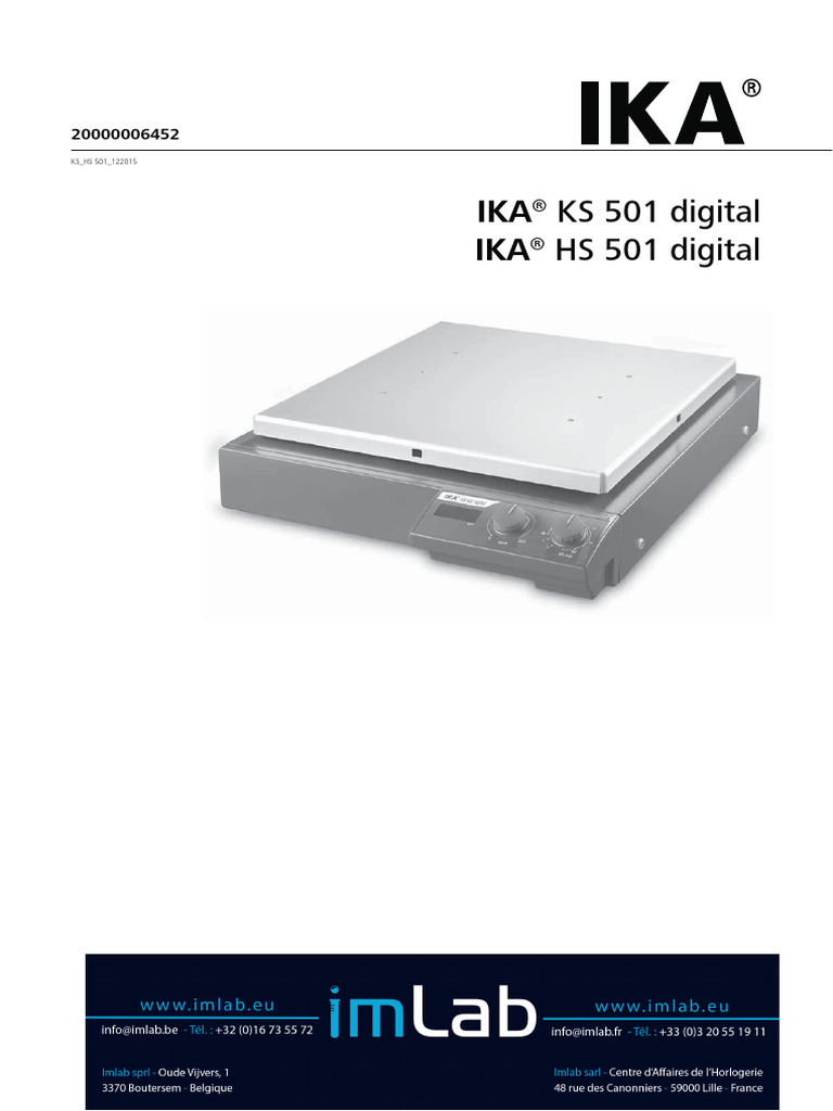 IKA KS 501 Digital Operating Instructions | PDF | Usb | Electrical ...