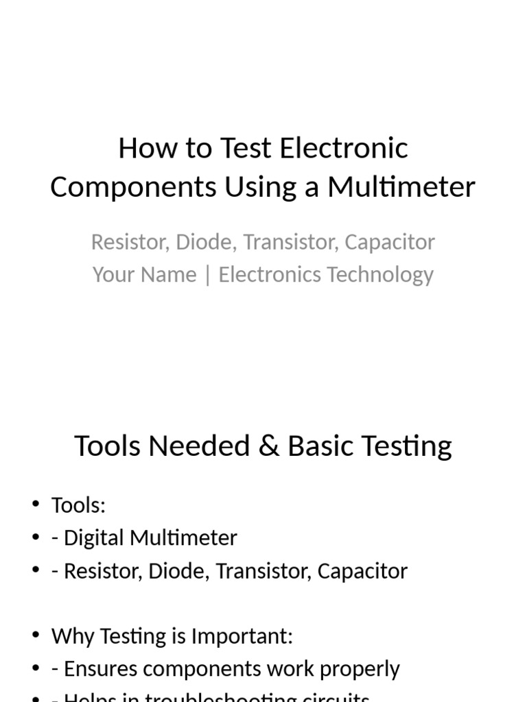 Testing Components | PDF