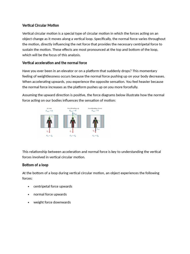 Understanding Vertical Circular Motion | PDF | Force | Acceleration