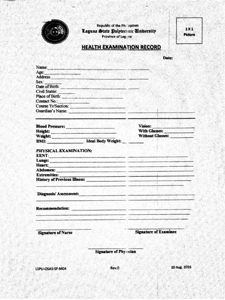 Health Examination Record | PDF
