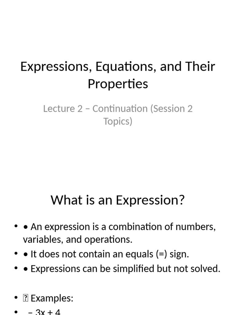 Expressions and Equations Explained | PDF
