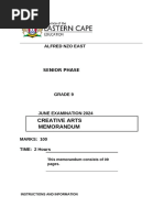 Grade 9 Creative Arts June Exam 2024 | PDF