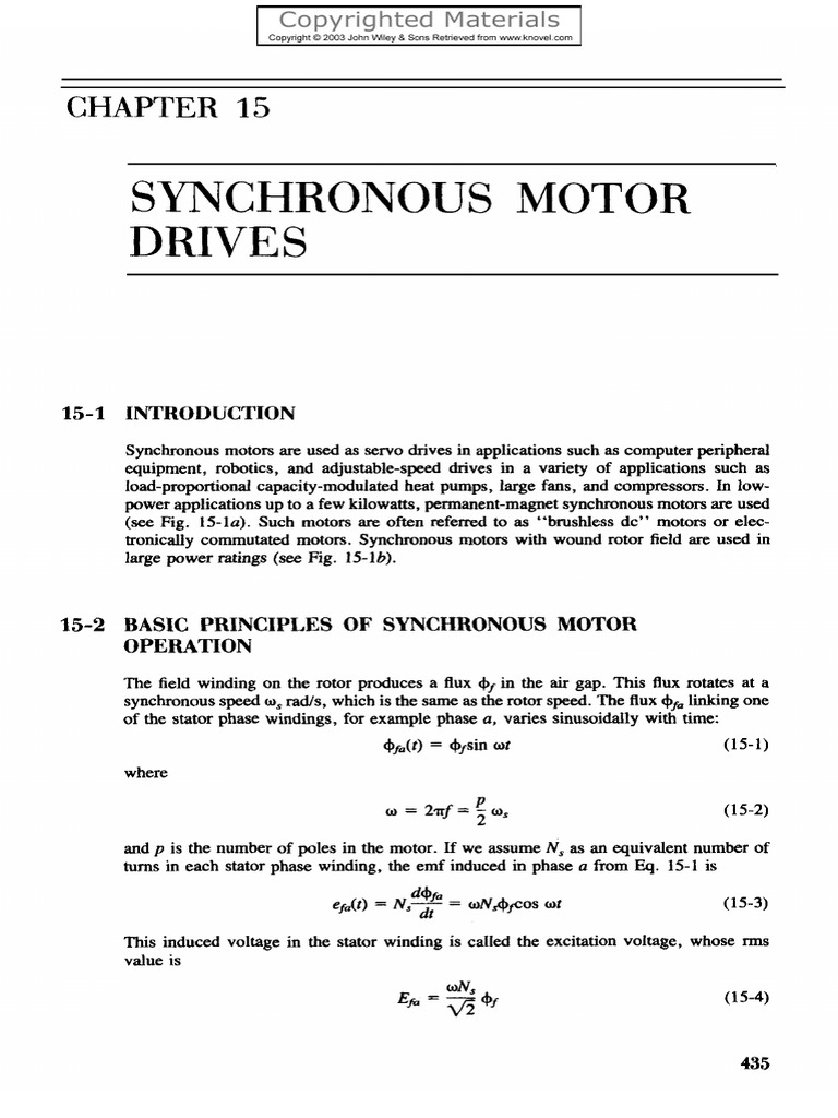 Synchronous Motor Drives Explained | PDF | Electric Motor | Power Inverter