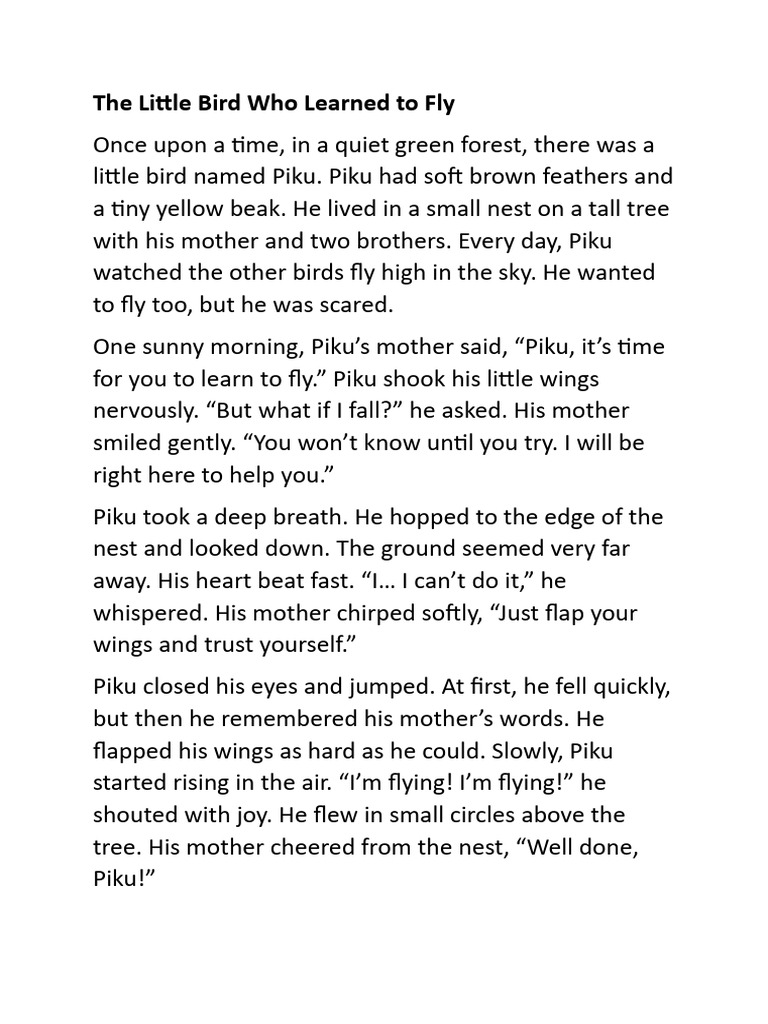 The Little Bird Who Learned To Fly | PDF | Birds