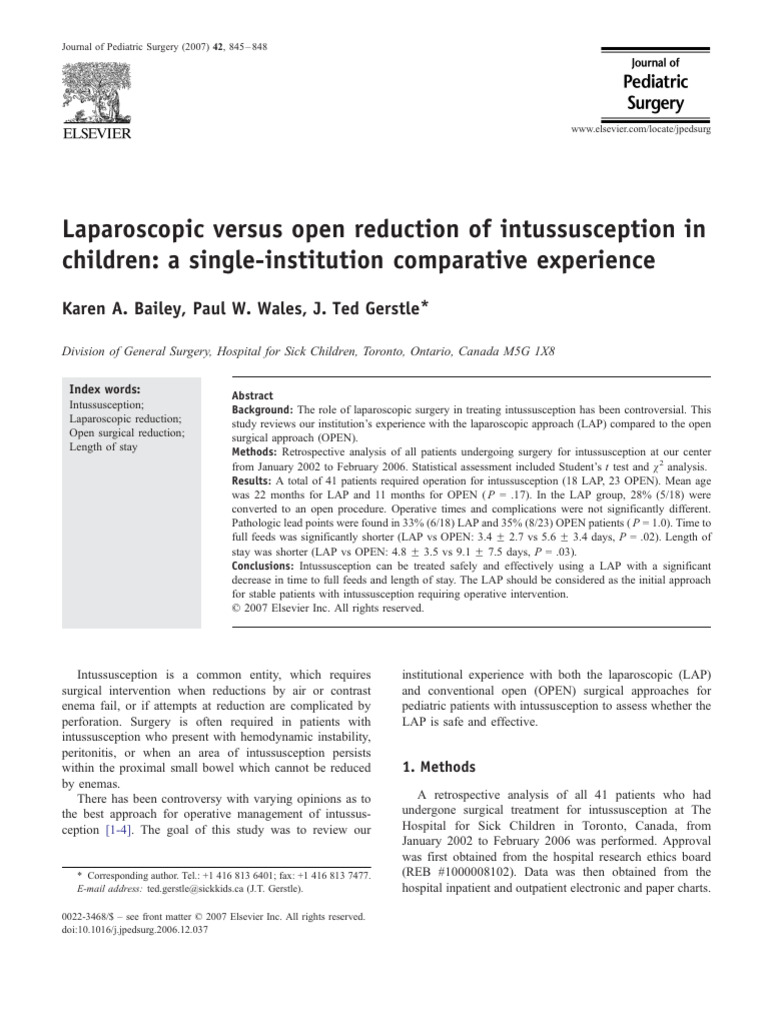Laparoscopic Versus Open Reduction of in | PDF | Surgery | Medicine