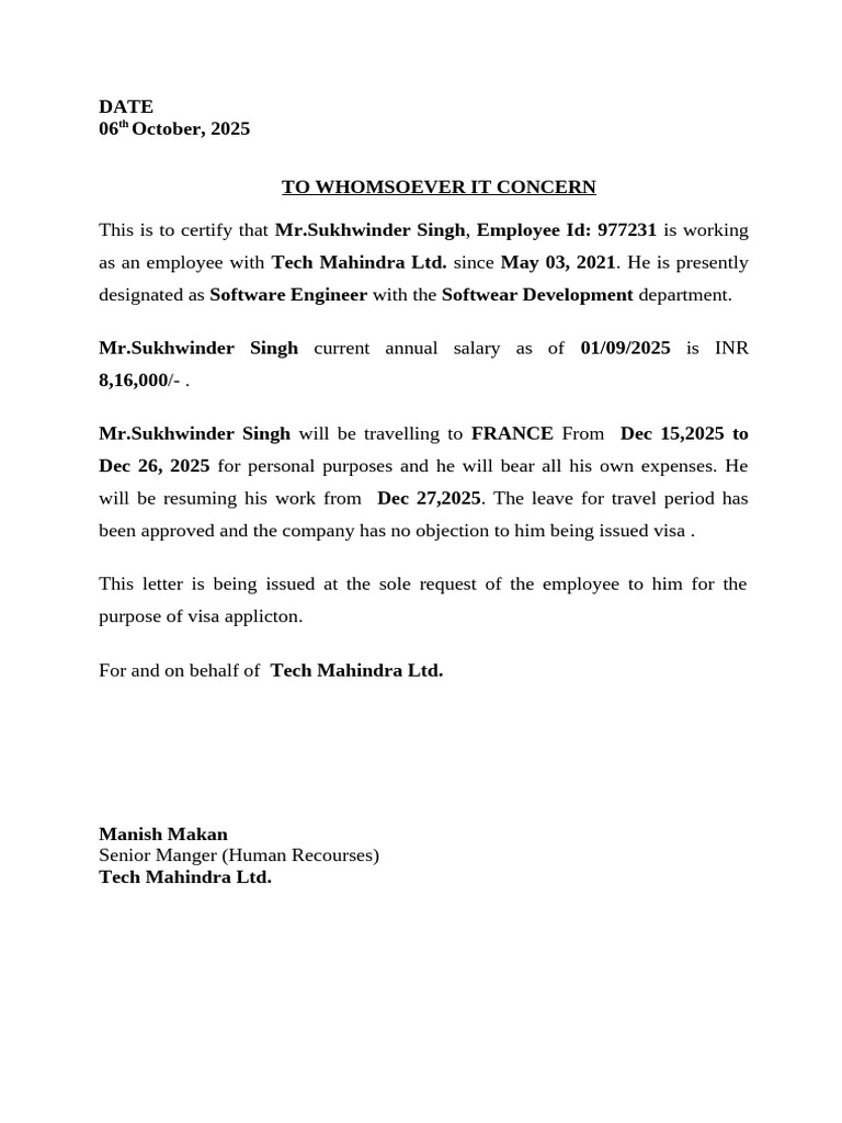 Mahindra Job Noc | PDF