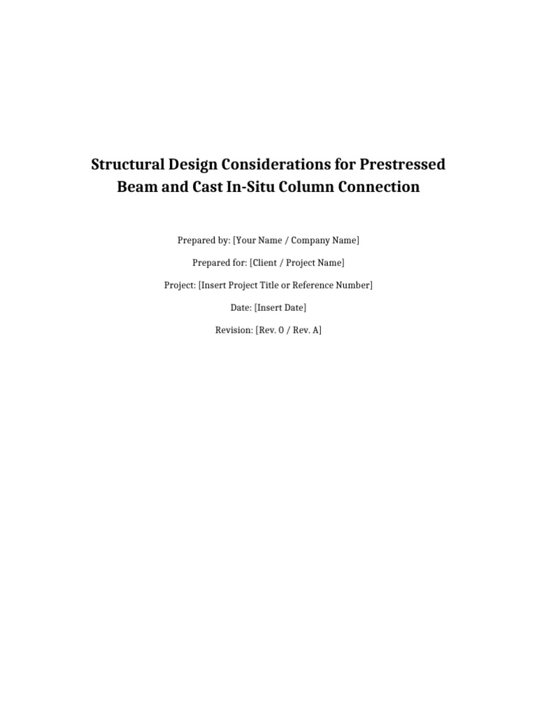 Structural Design Considerations Prestressed Beam and CastInSitu Column ...