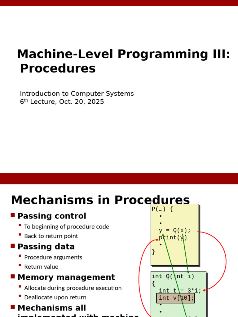 W05 Machine Procedures | PDF | Computer Architecture | Software Development