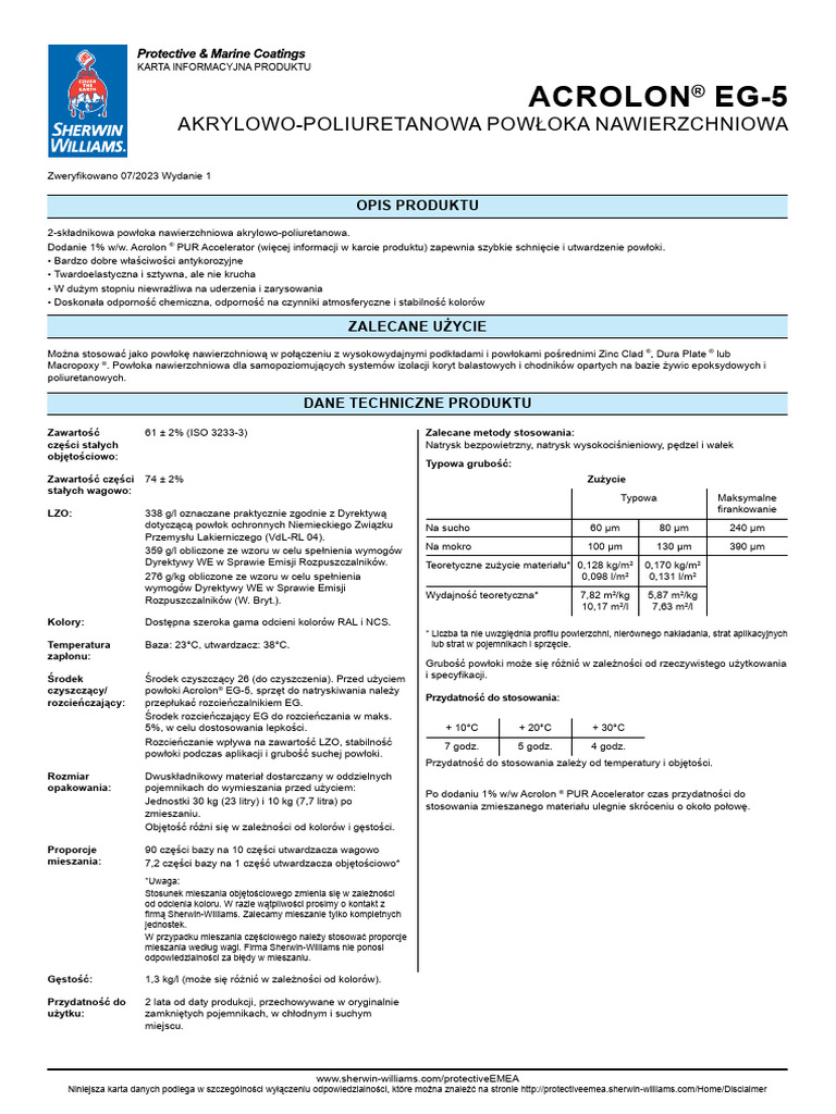 PDS Acrolon EG-5 Issue 1-Polish | PDF