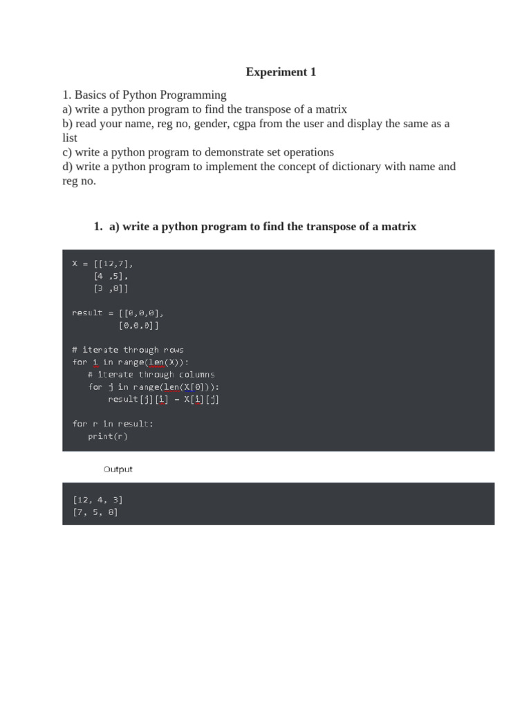 Python Programming Basics and Exercises | PDF