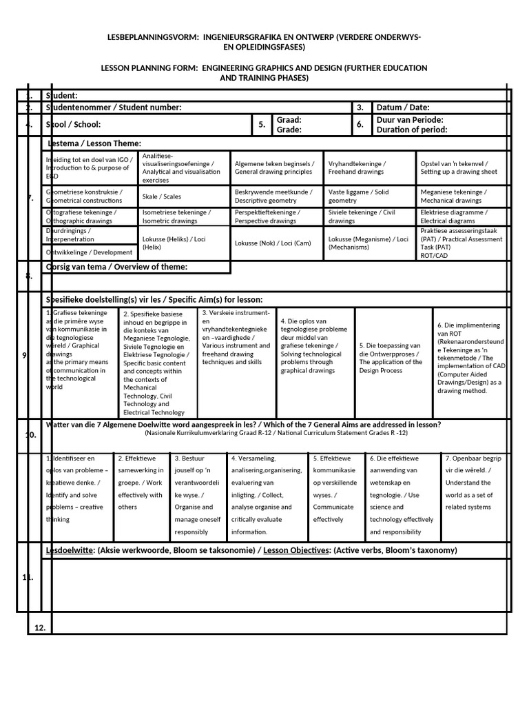 Lesplan - Lesson Plan 2025 | PDF | Cognition | Cognitive Science