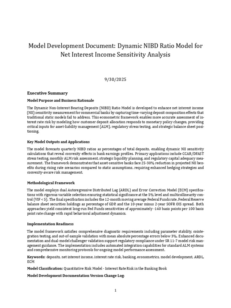 NIBD Ratio Model Development Document | PDF | Applied Mathematics ...