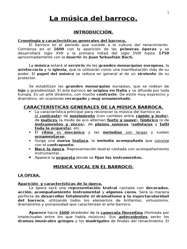3 La Música Del Barroco | PDF | Musica barroca | Orquestas