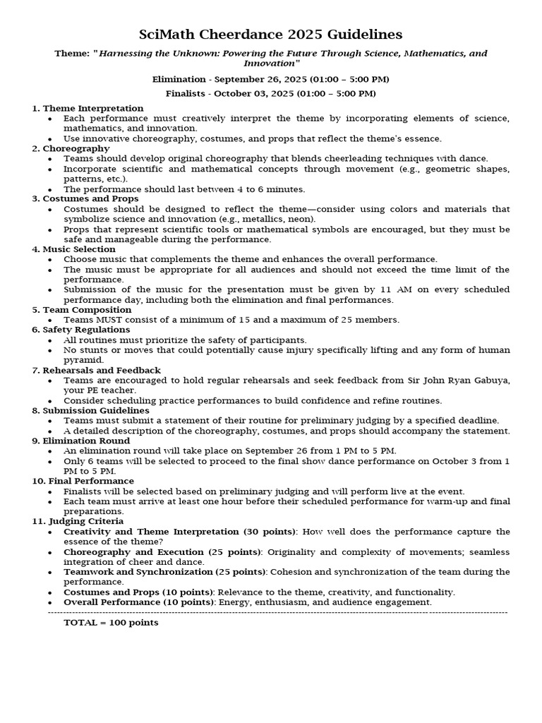 Final MathSci Month Guidelines 2025 | PDF