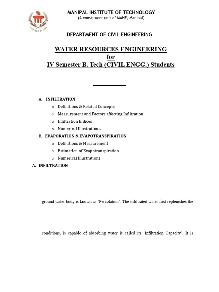 WRE Learning Material Chapter 3 Water Loss | PDF | Evapotranspiration ...