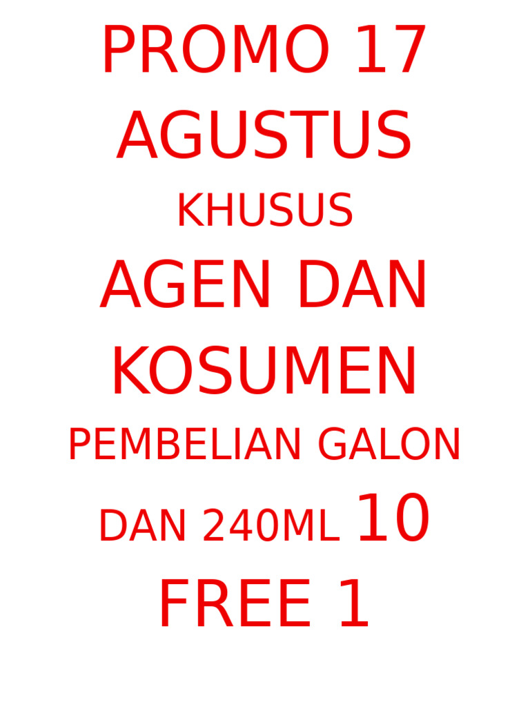 Promo 17 Agustus | PDF