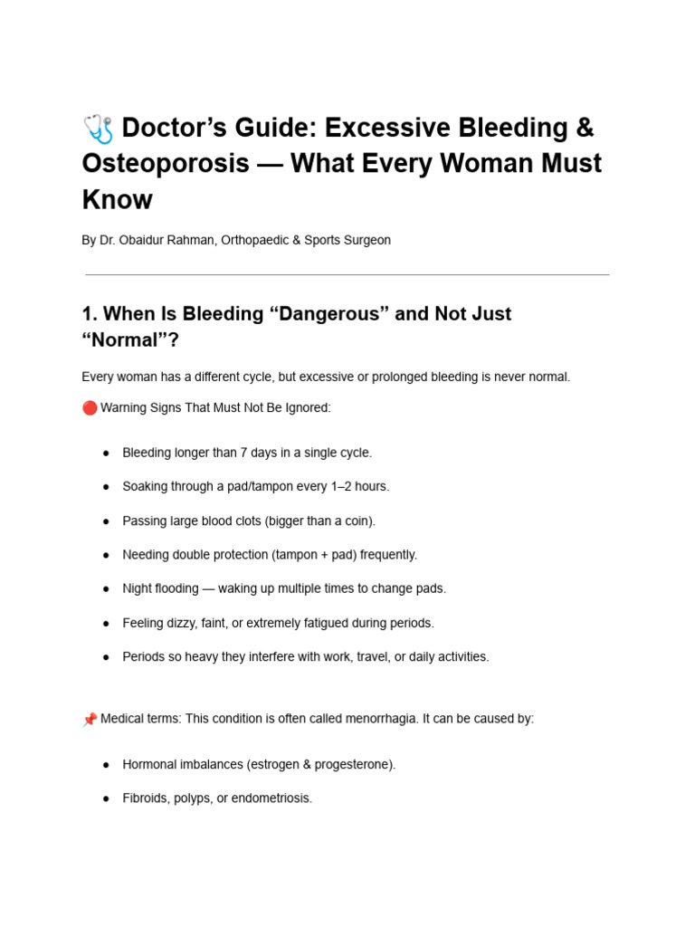 Bleeding and Osteoporosis | PDF | Osteoporosis | Bone