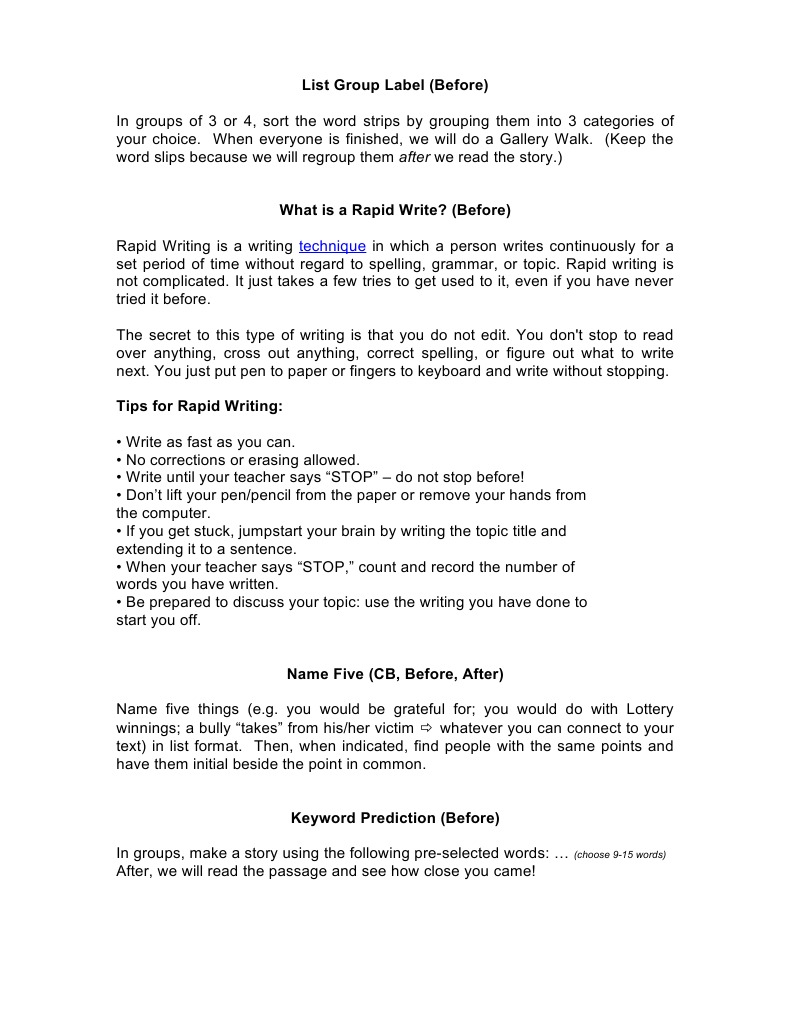 List Group Label (Before) : Technique | PDF | Reading (Process)