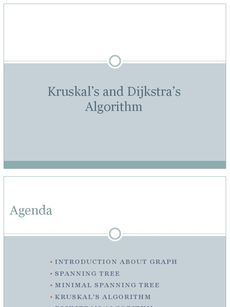 Kruskal's and Dijkstra's Algorithm | PDF | Visual Cortex | Vertex (Graph Theory)