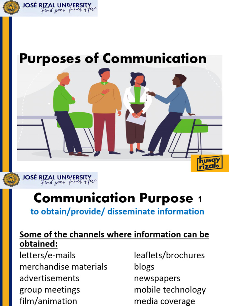Purposes of Communication 1 1 | PDF