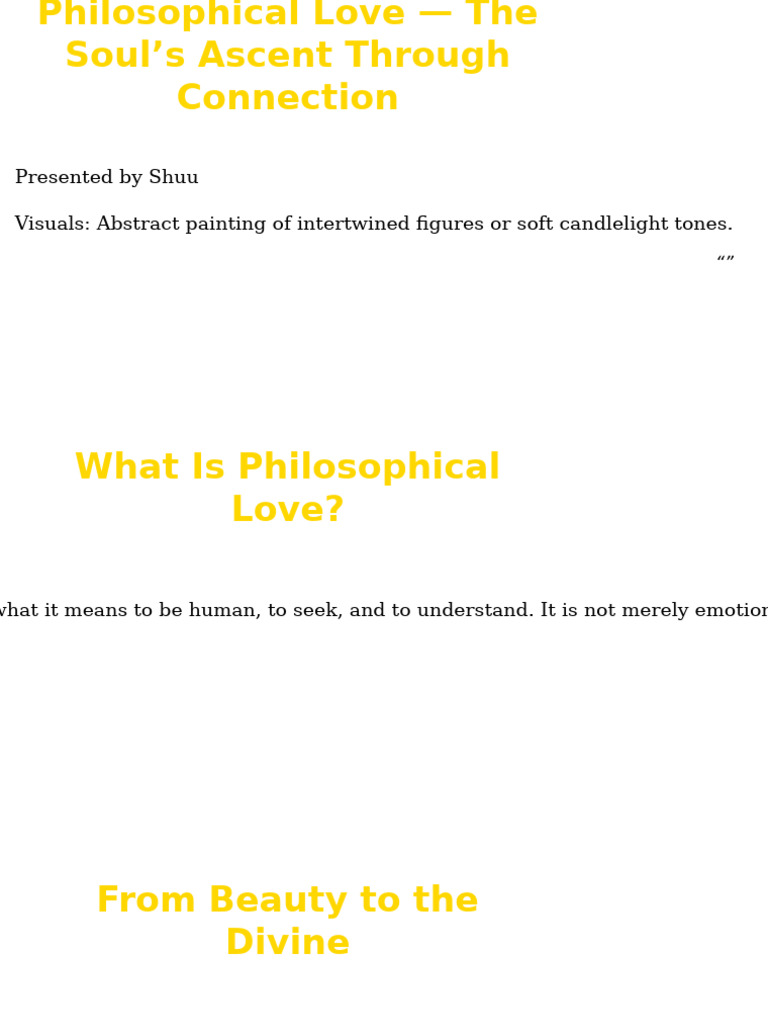 Philosophical Love Presentation | PDF