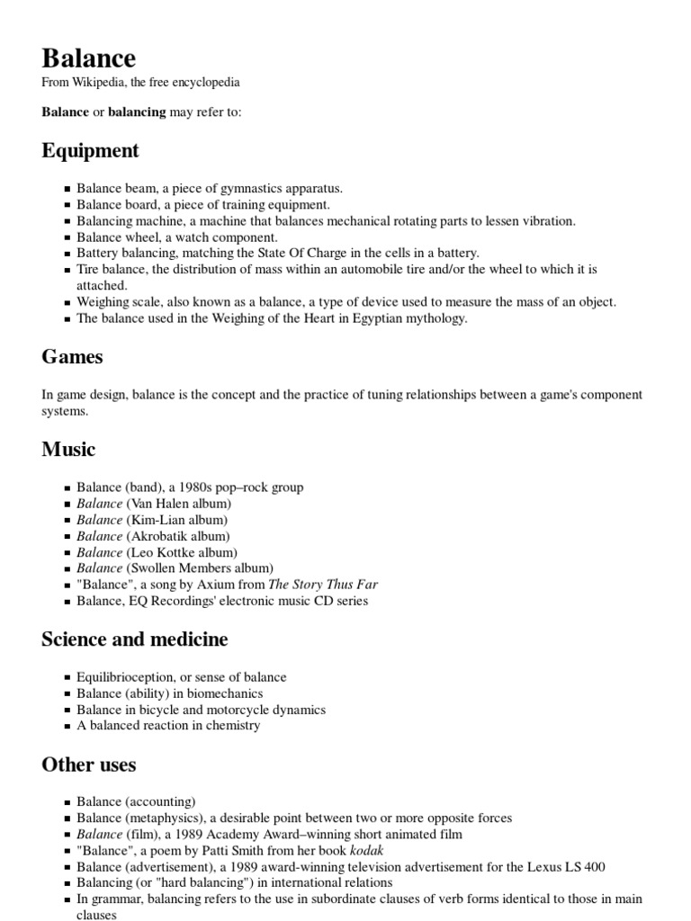 Balance | PDF