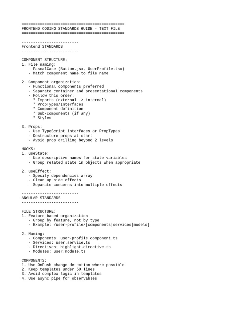 Frontend Coding Standards | PDF | Html | Computer Programming