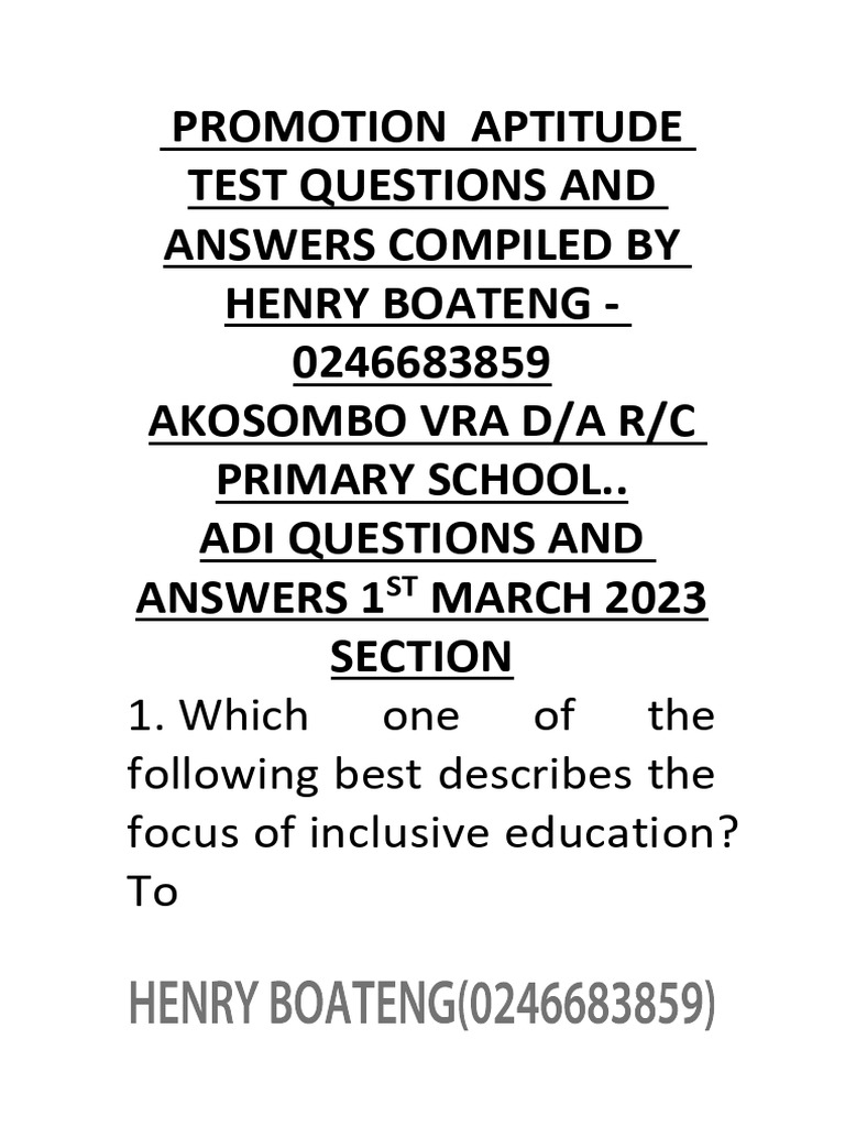 Adi March 2023 Promotion-3 | PDF | Teachers | Educational Assessment