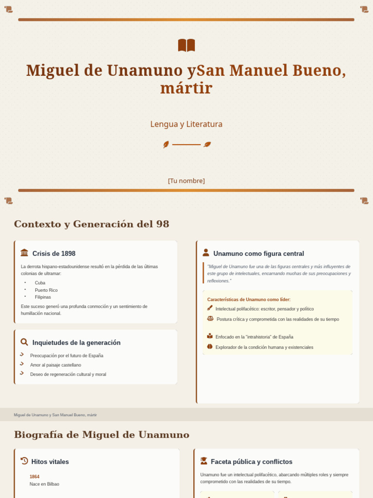 Miguel de Unamuno y San Manuel Bueno, Mártir | PDF