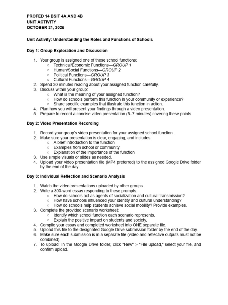 Profed 14 Unit Activity | PDF