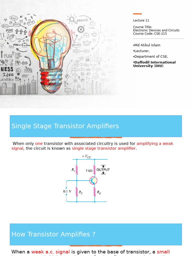 Lecture 11 | PDF | Amplifier | Electronic Circuits