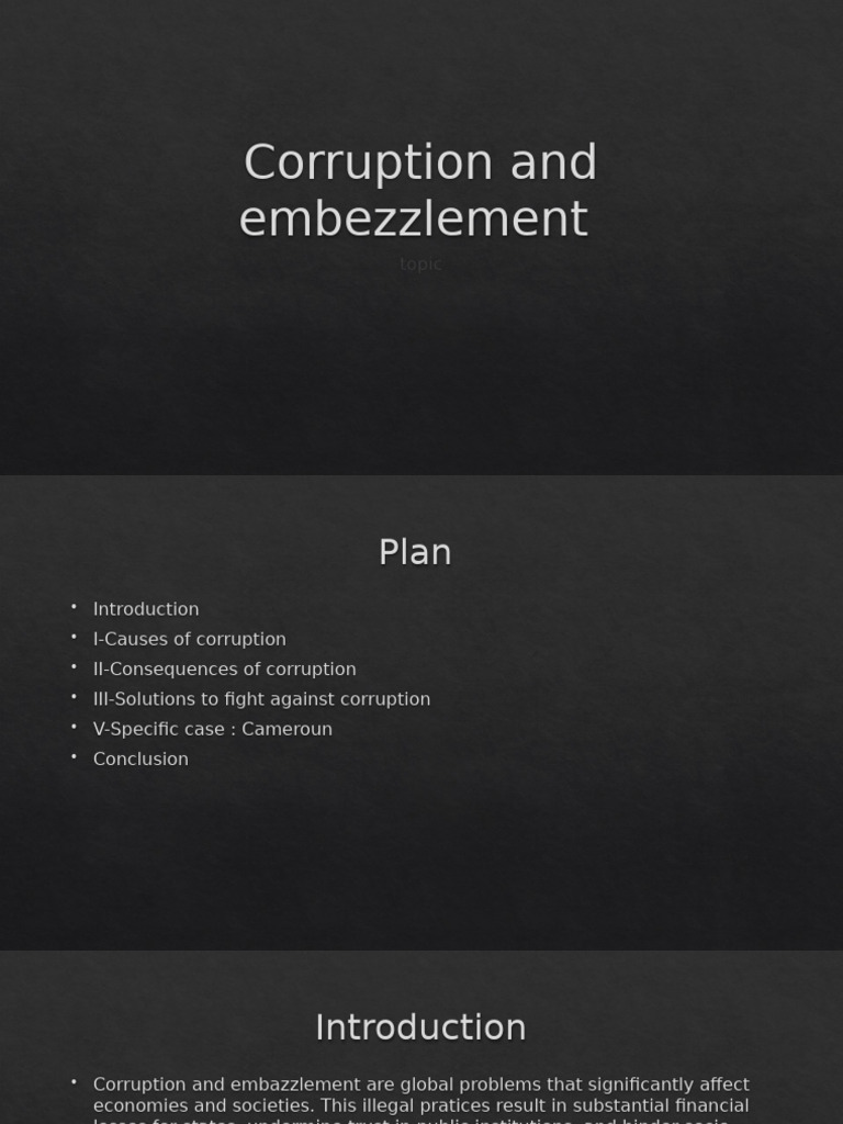 Corruption and Embezzlement | PDF | Corruption | Embezzlement