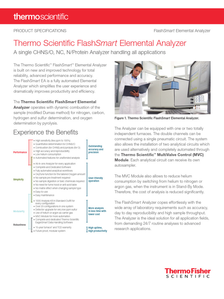 Thermo Fisher Scientific FlashSmart Product Specification | PDF | Gas Chromatography | Chemistry