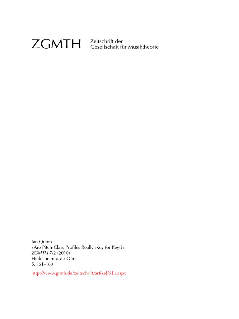 Are Pitch-Class Profiles Really Key For Key | PDF | Chord (Music ...