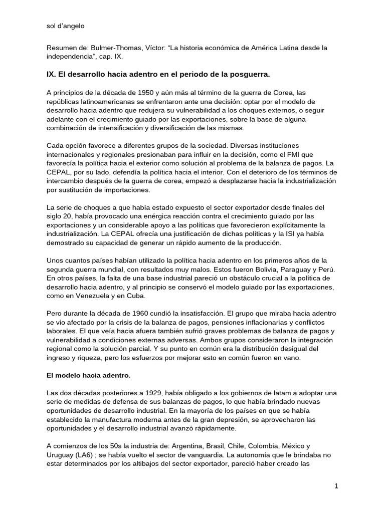 Resumen de - Bulmer-Thomas, Víctor - "La Historia Económica de América ...