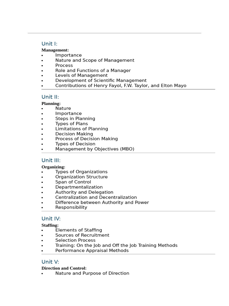 Unit 1,2principle of Management | PDF | Motivation | Motivational