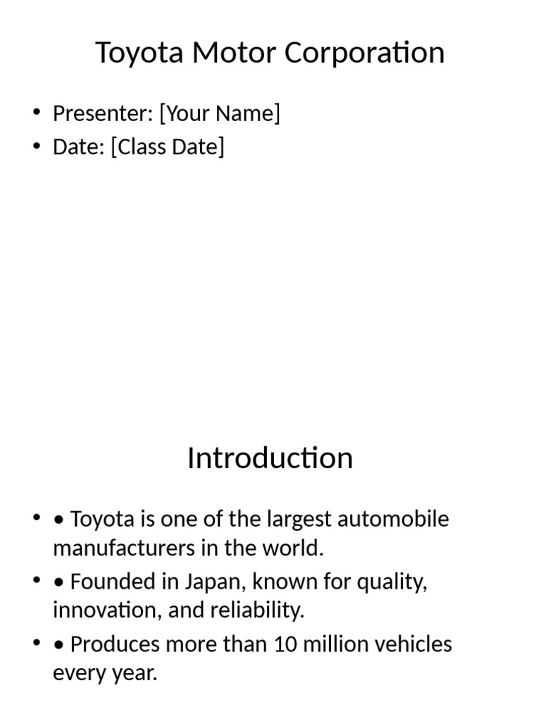 Toyota Presentation Colorful | PDF